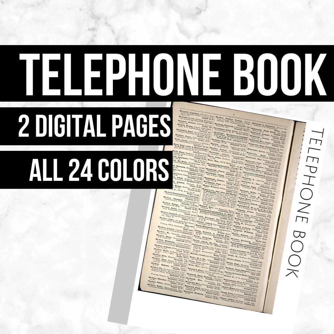 Telephone Book: Printable Genealogy Page digital Download Family Tree ...