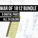 War of 1812 Pages: Printable Genealogy Forms digital Download Family ...