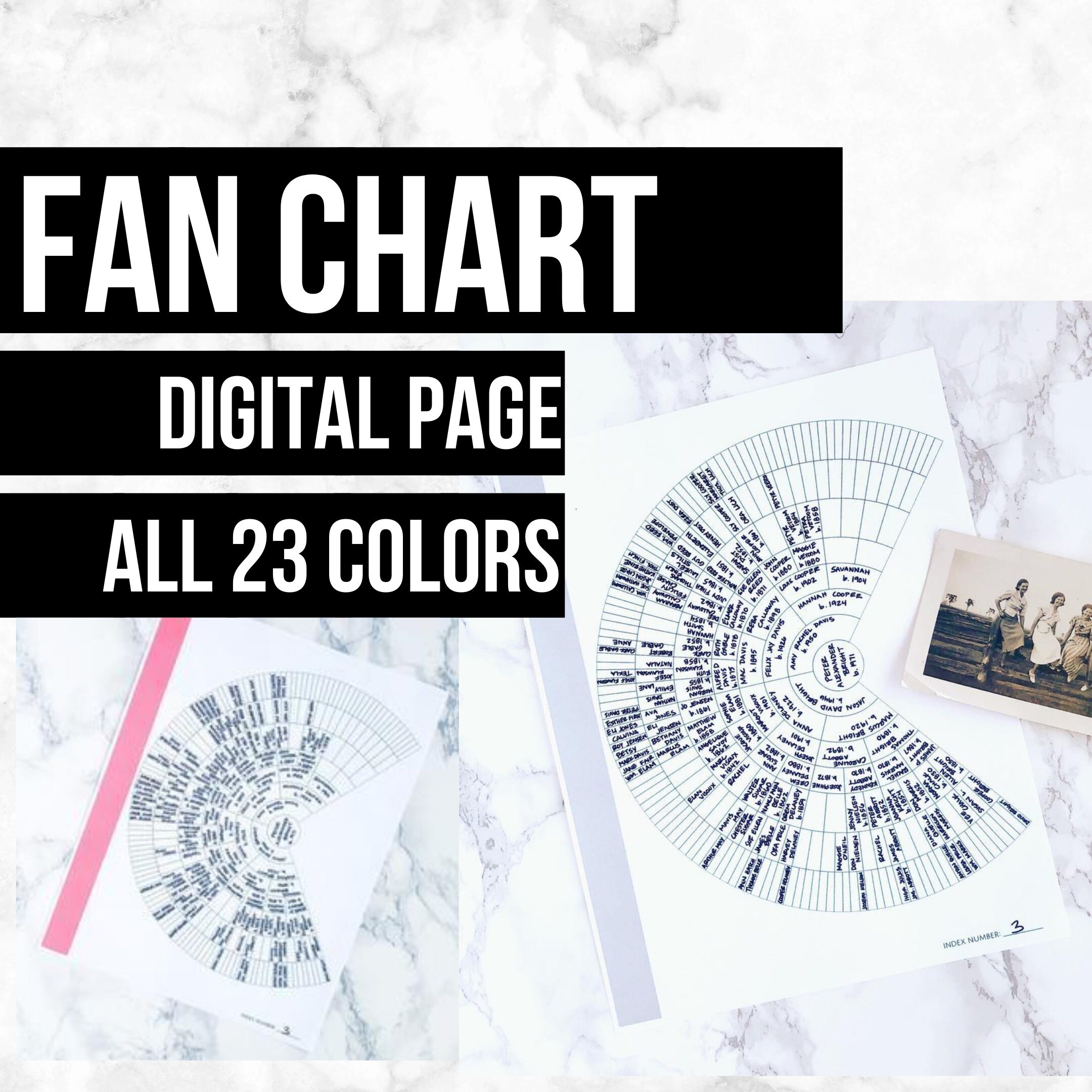 Fan Chart: Printable Ancestry Form for Genealogy digital | Etsy