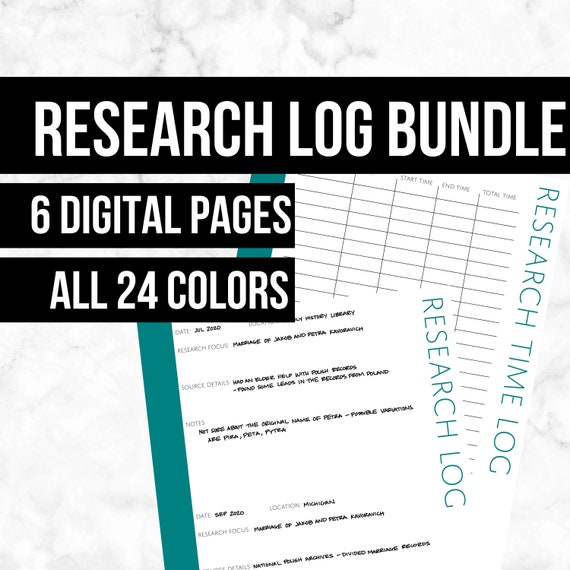 Research Log Bundle: Printable Genealogy Forms digital | Etsy