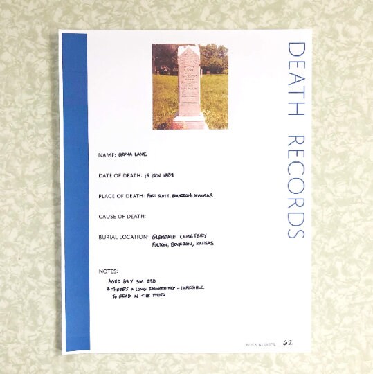 Ancestor Death Records: Printable Genealogy Form for Family | Etsy