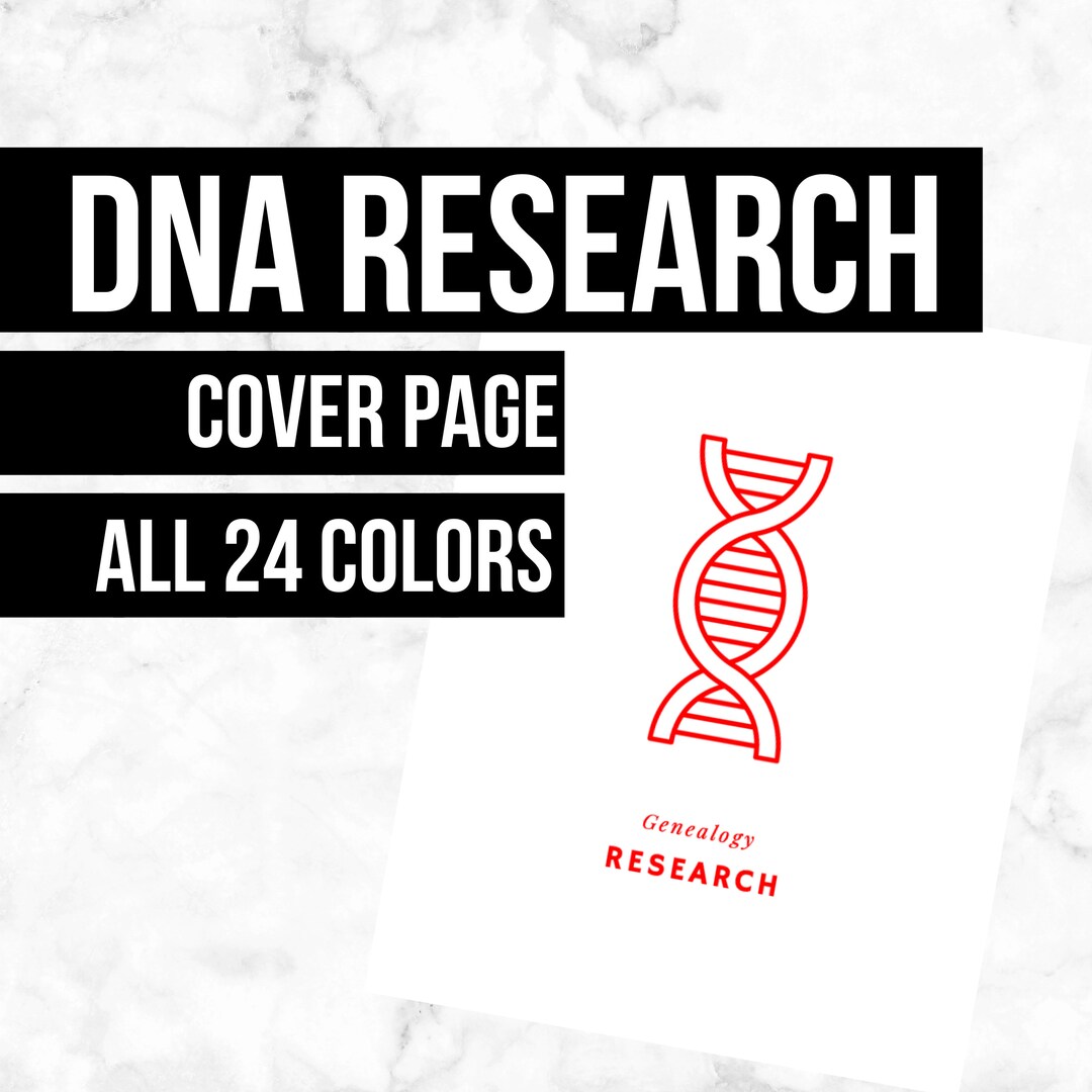 DNA Research Cover Page: Printable Genealogy Form digital Download ...