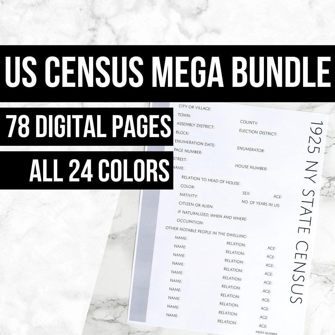 US Census Mega Bundle: Printable Genealogy Forms digital Download ...
