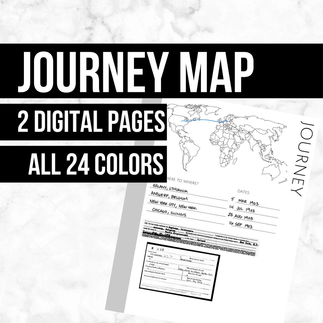 Journey Map: Printable Genealogy Forms digital Download Family Tree ...