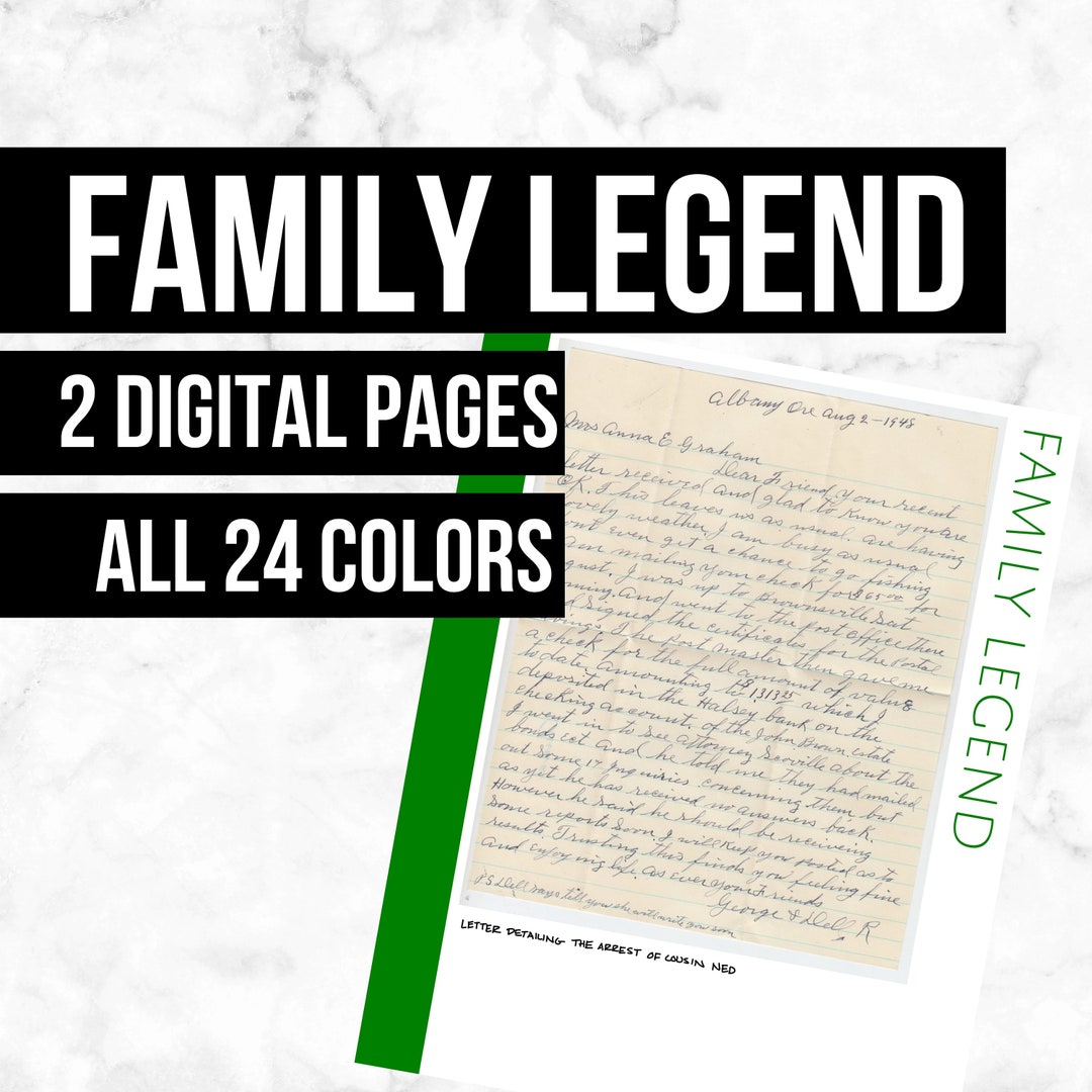 Family Legend: Printable Genealogy Form digital Download Family Tree ...