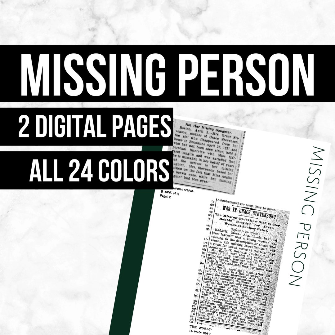 Missing Person: Printable Genealogy Page digital Download Family Tree ...