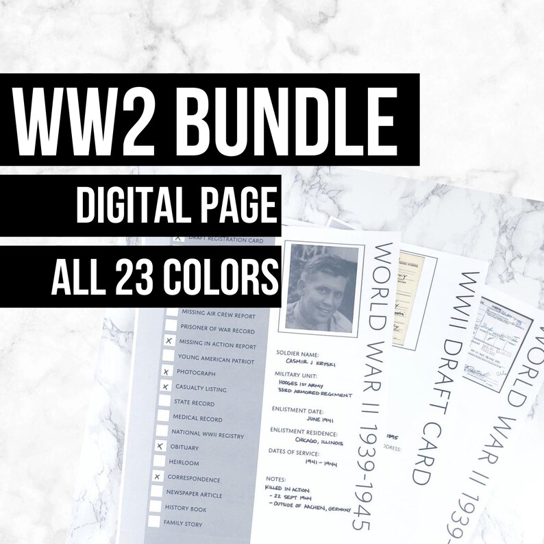 World War Two Bundle: Printable Genealogy Forms Digital | Etsy