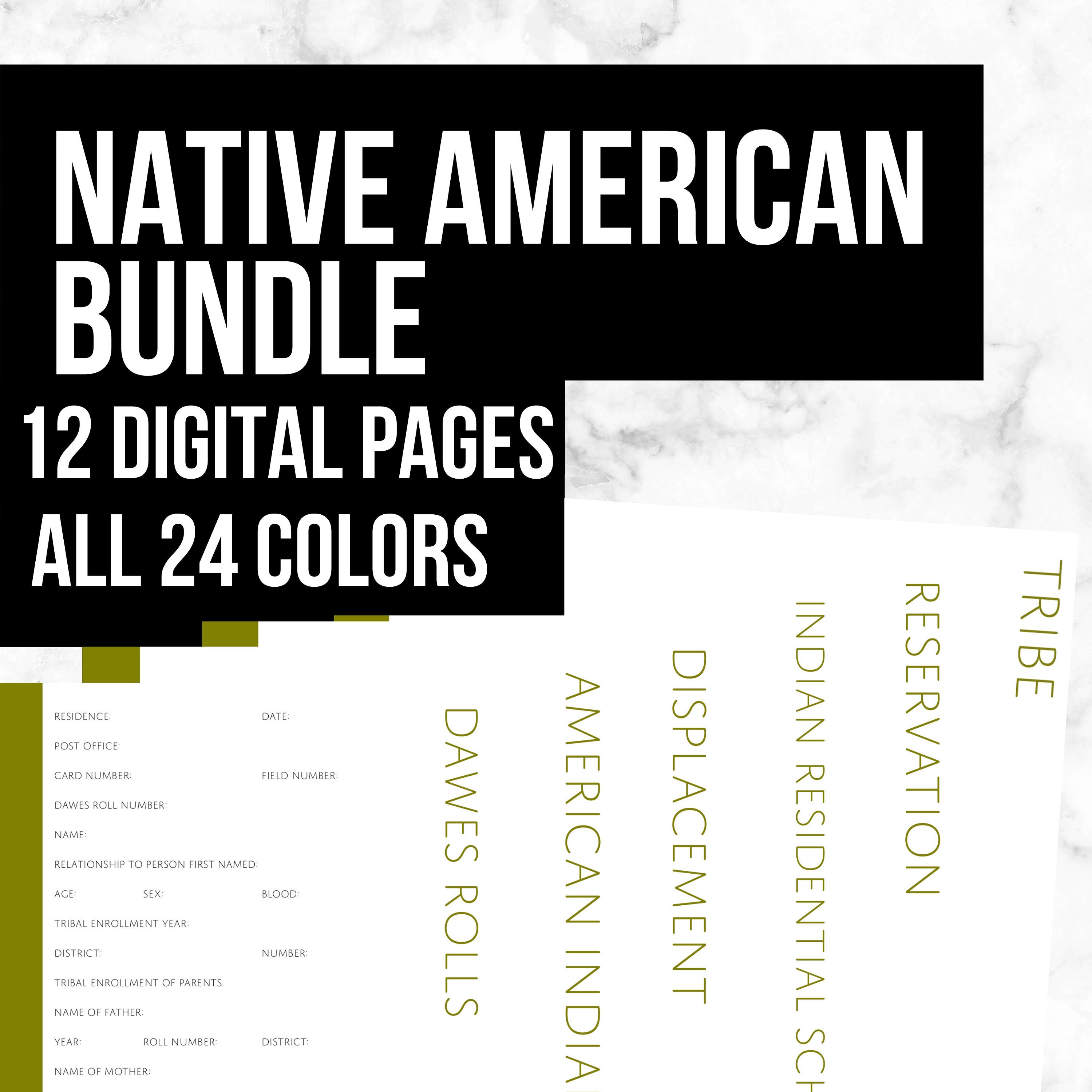 Native American Bundle: Printable Genealogy Forms digital - Etsy
