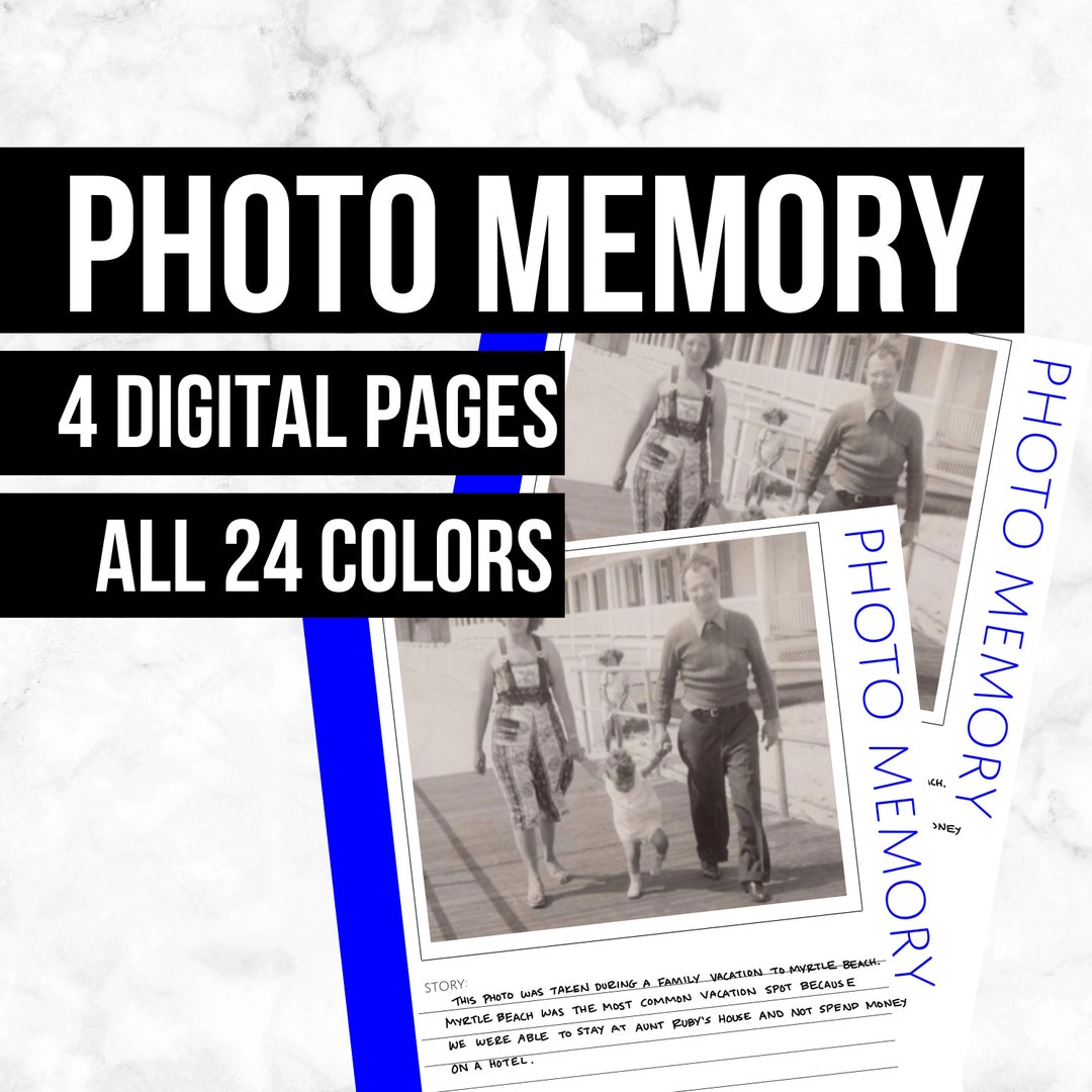 Photo Memory Pages: Printable Genealogy Form digital Download Family ...