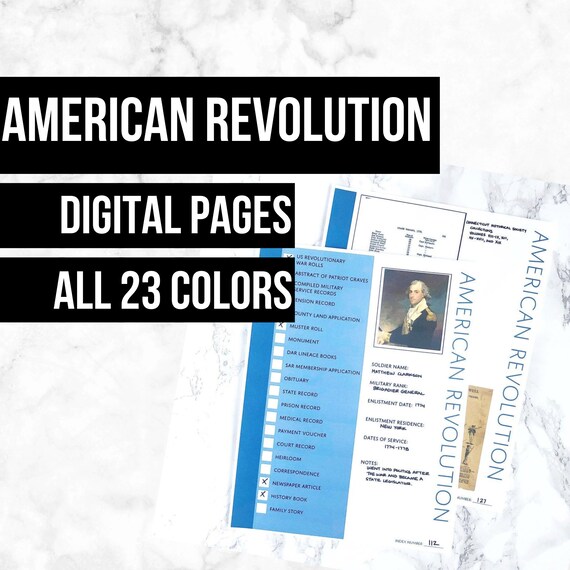 American Revolution Records: Printable Genealogy Forms for | Etsy