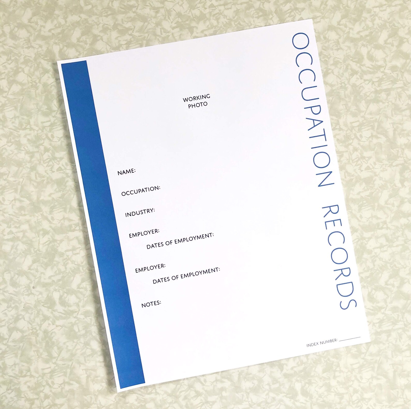 Ancestor Occupation Records: Printable Genealogy Form for | Etsy