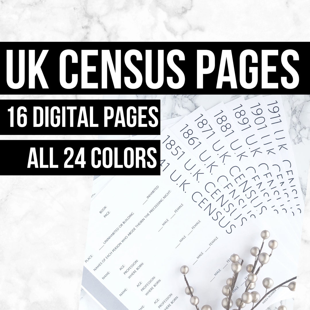 UK Census Bundle: Printable Genealogy Forms (digital Download) - Family ...