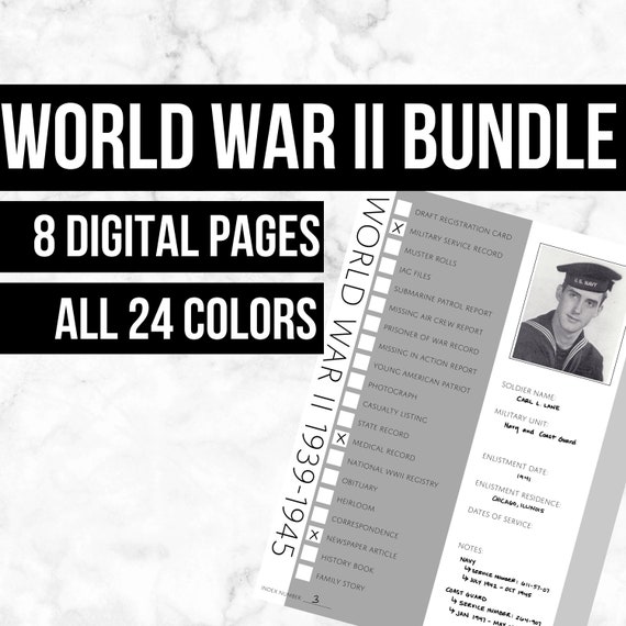 World War Two Bundle: Printable Genealogy Forms digital - Etsy