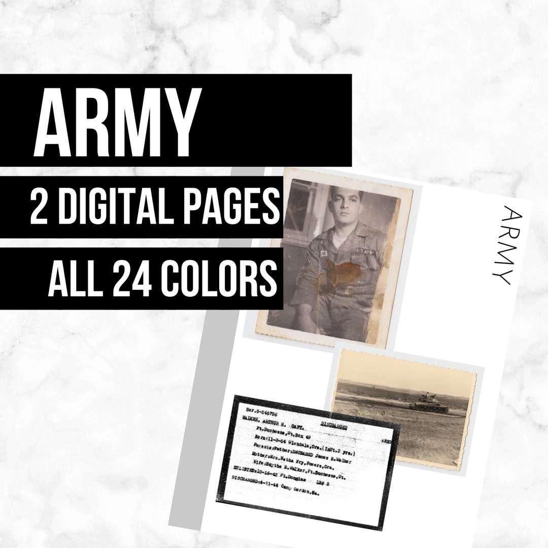 Army Page: Printable Genealogy Forms digital Download Family Tree ...