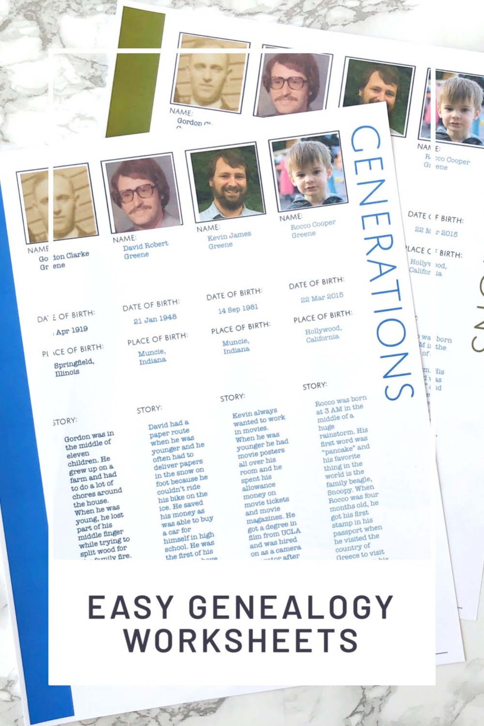Generations: Printable Genealogy Form (digital Download) - Family Tree ...