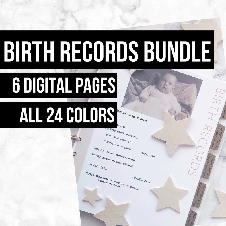 Birth Records: Printable Ancestry Form for Genealogy digital | Etsy