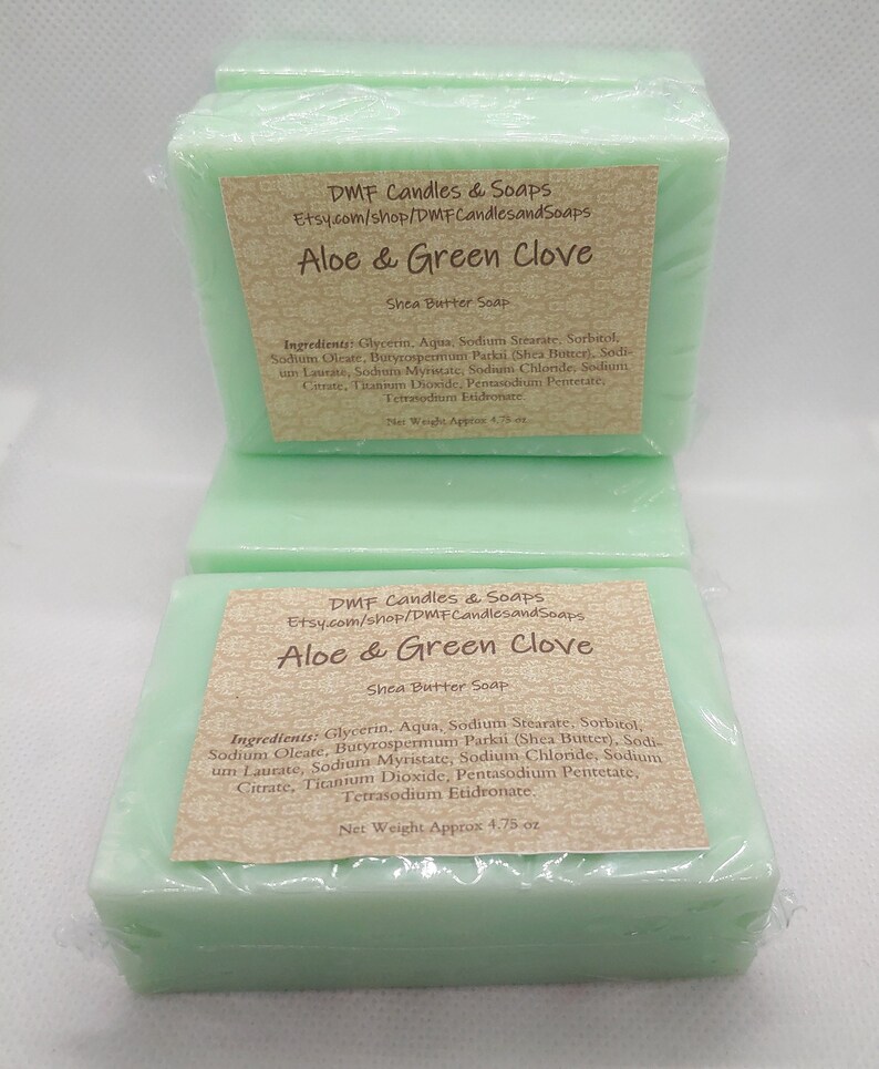 Aloe & Green Clove ~ Shea Butter ~ Handmade ~ Green Soap ~ Soap Bar - Etsy