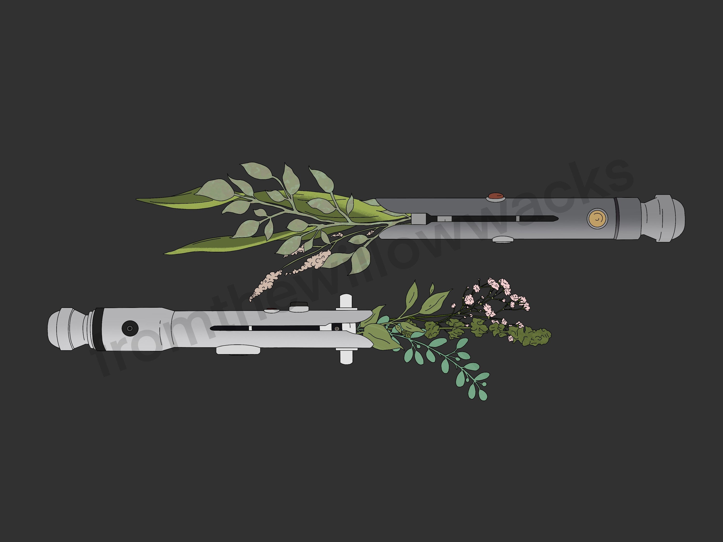 Ahsoka’s Lightsabers + Flowers - Etsy