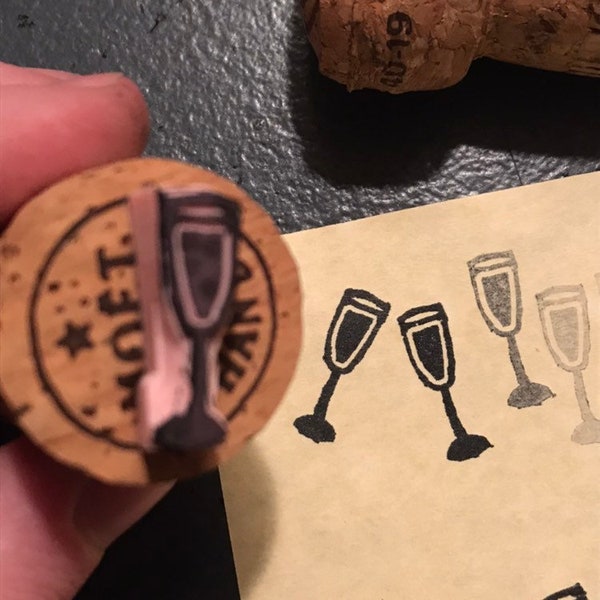 Champagne Stamp - Etsy