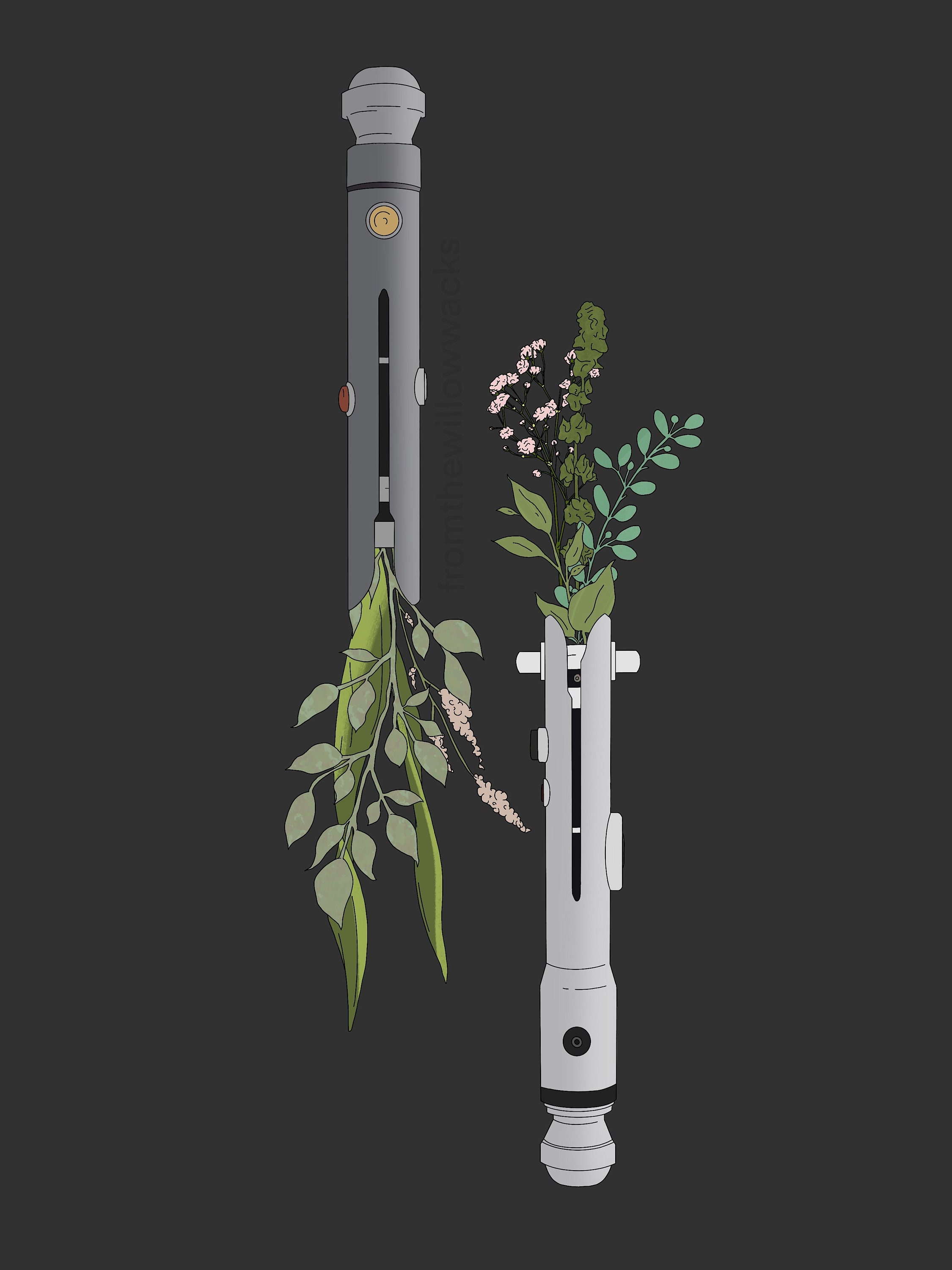 Ahsoka’s Lightsabers + Flowers - Etsy
