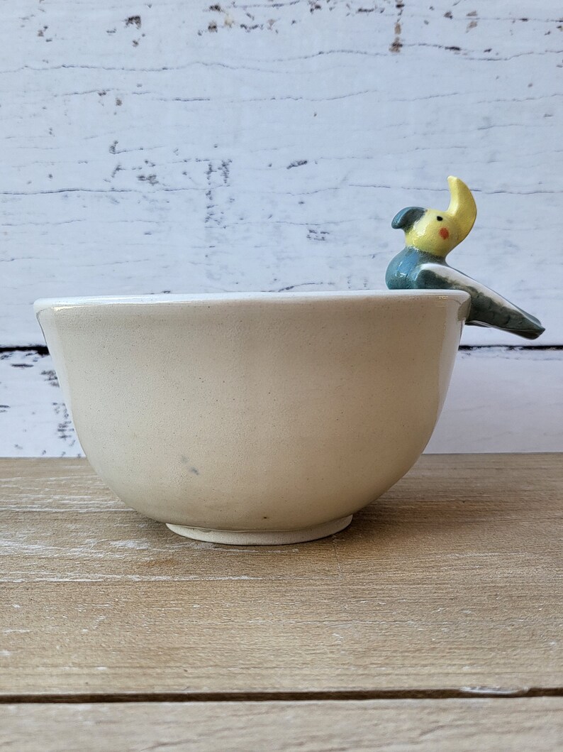 Handmade Ceramic Cockatiel Bowl: Sculpted Bird Design - Etsy