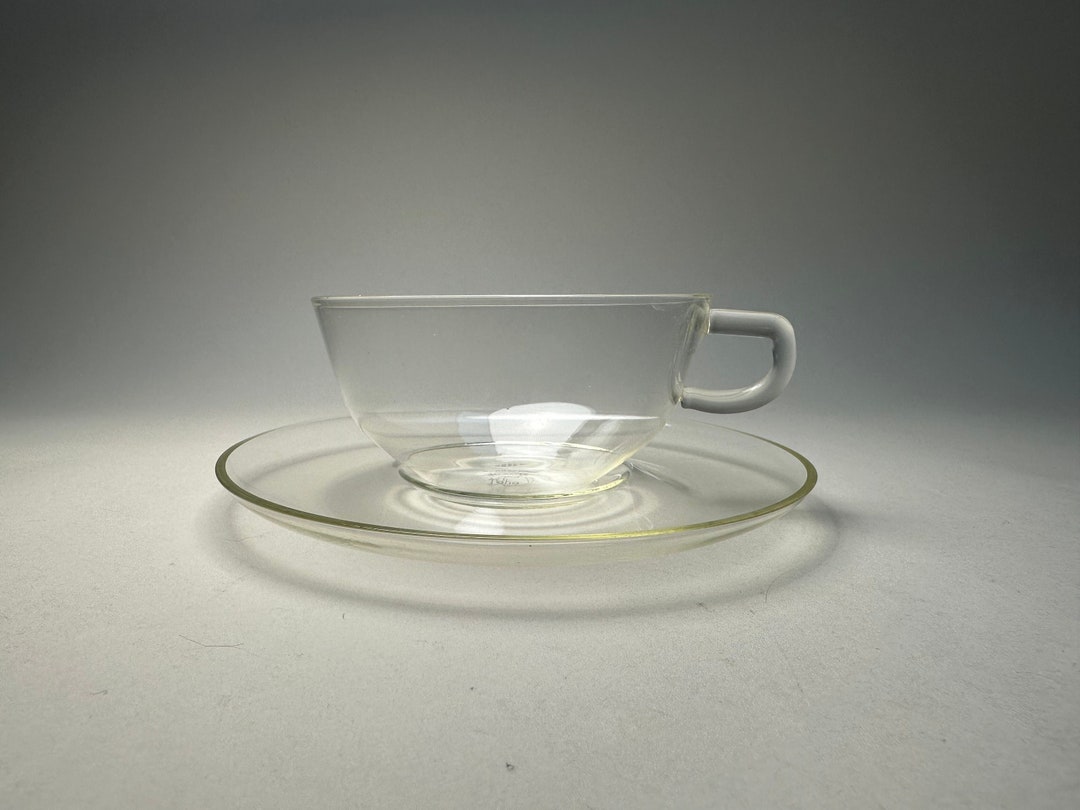 Vintage 1940s Bauhaus Germany Jena Glass Teho Teacup and Saucer by ...