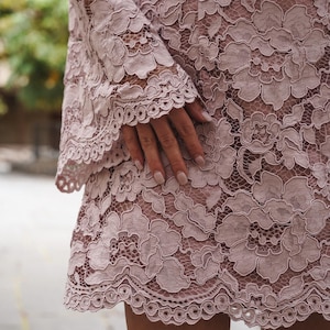 SOPHIE Dress Sewing Pattern: Scalloped Lace, Bell Sleeves (PDF Digital ...