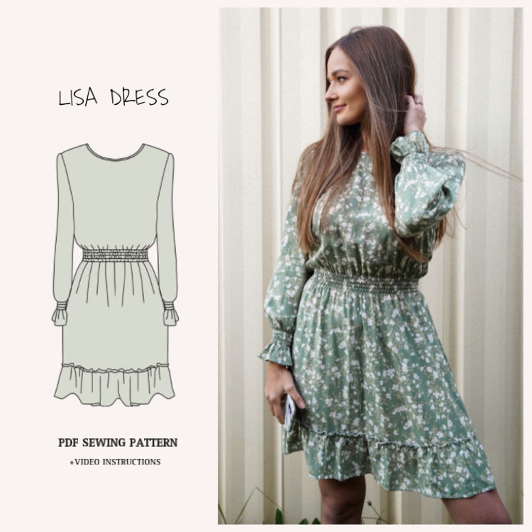 Lisa Long Sleeve Ruffle Printable Sewing Pattern A4 Pdf - Etsy