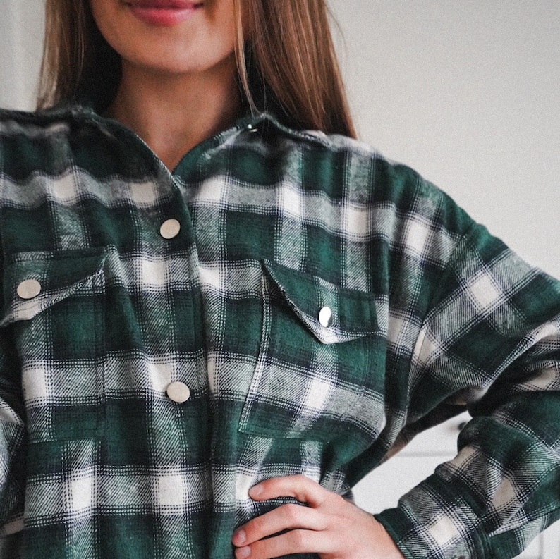 Amy Checkered Shacket Sewing Pattern: Overshirt With Video Tutorial (XS ...