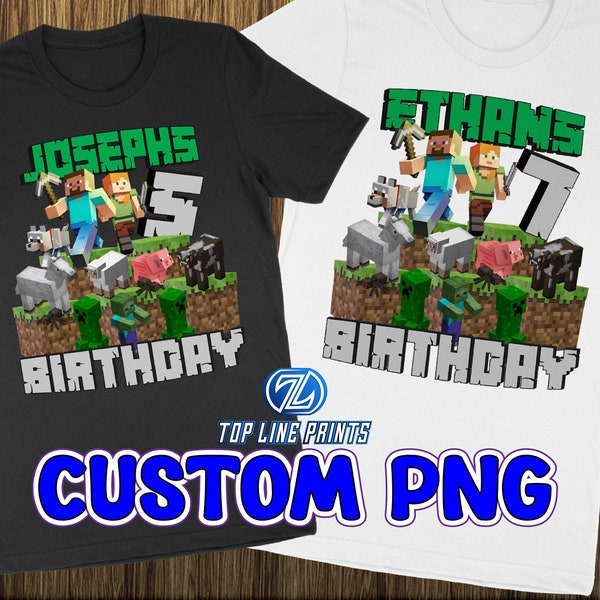 Minecrafter Birthday Shirt - Etsy