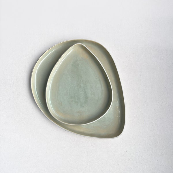 Irregular Ceramic Plate Set - Etsy