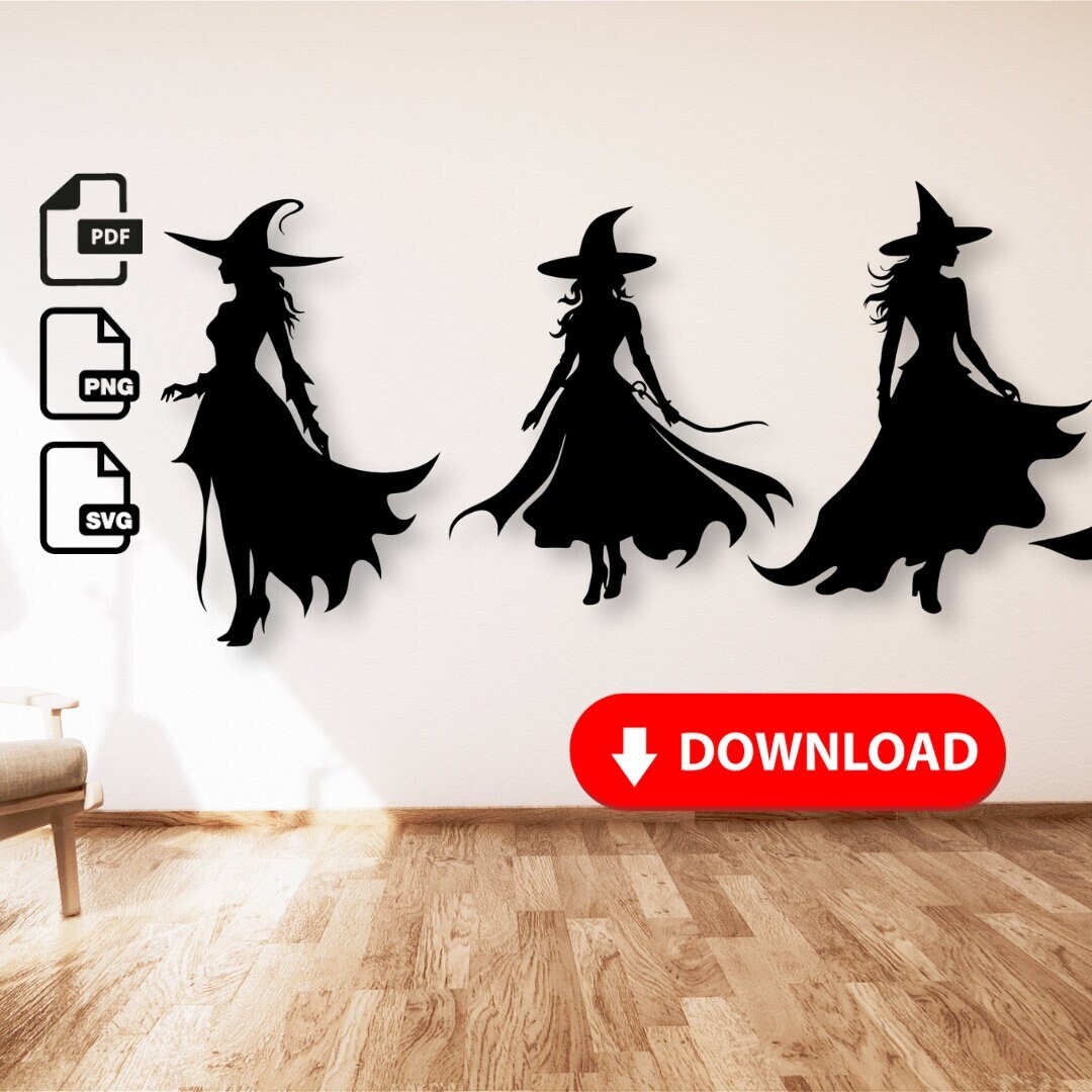 5 Witches Bundle Digital Download SVG PNG PDF Laser - Etsy