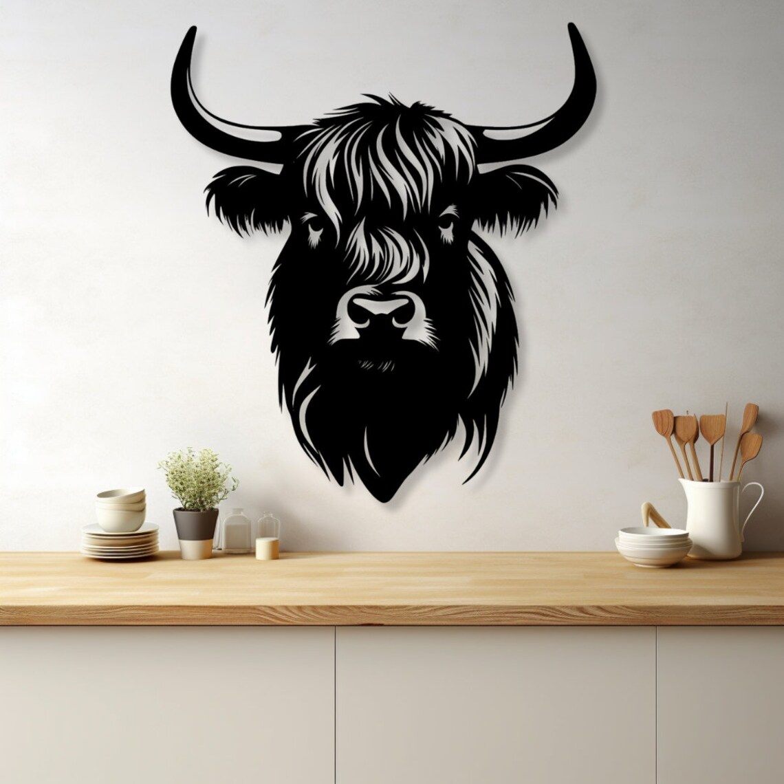 Highland Cow, Rustic Cow Digital Download SVG, PNG, PDF, Laser Cutting ...