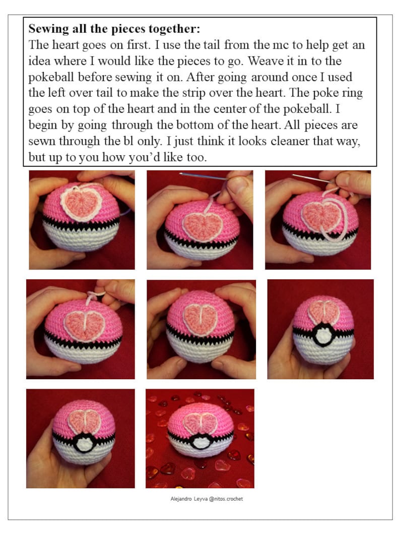 Pattern Only | Poke Inspired Love Ball Crochet | Valentine Amigurumi ...