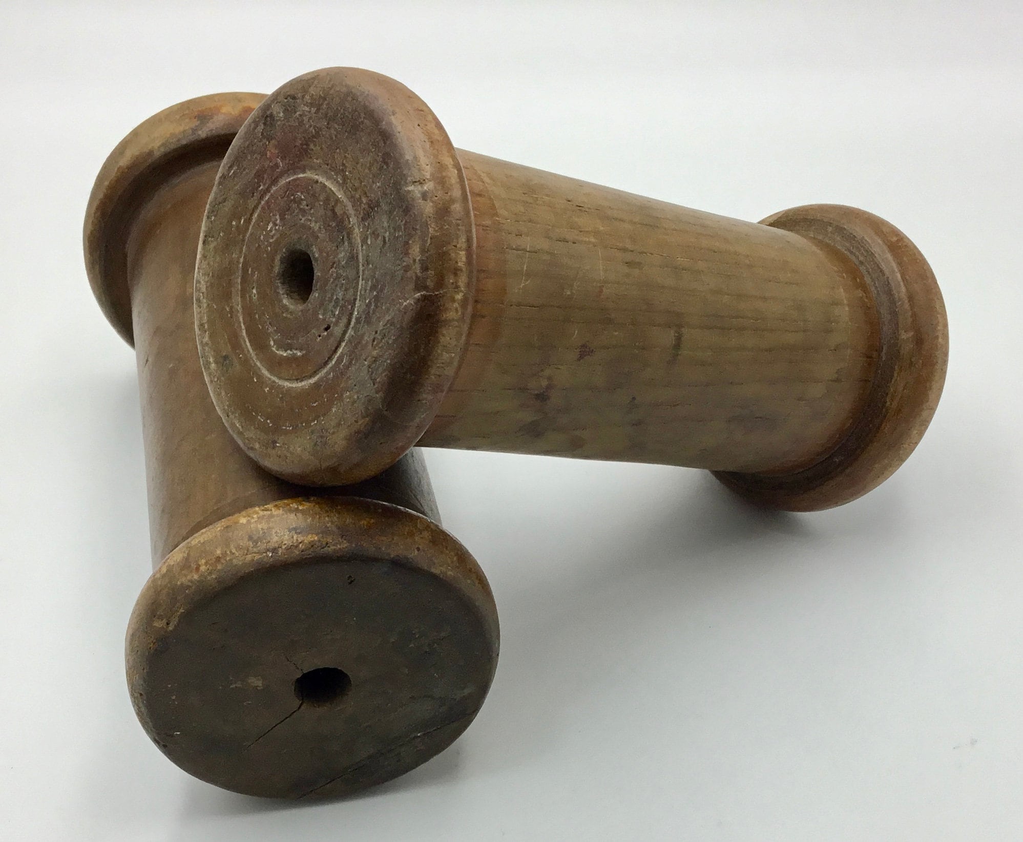 Pair Large Wooden Textile Thread Spools. Home Decor | Etsy