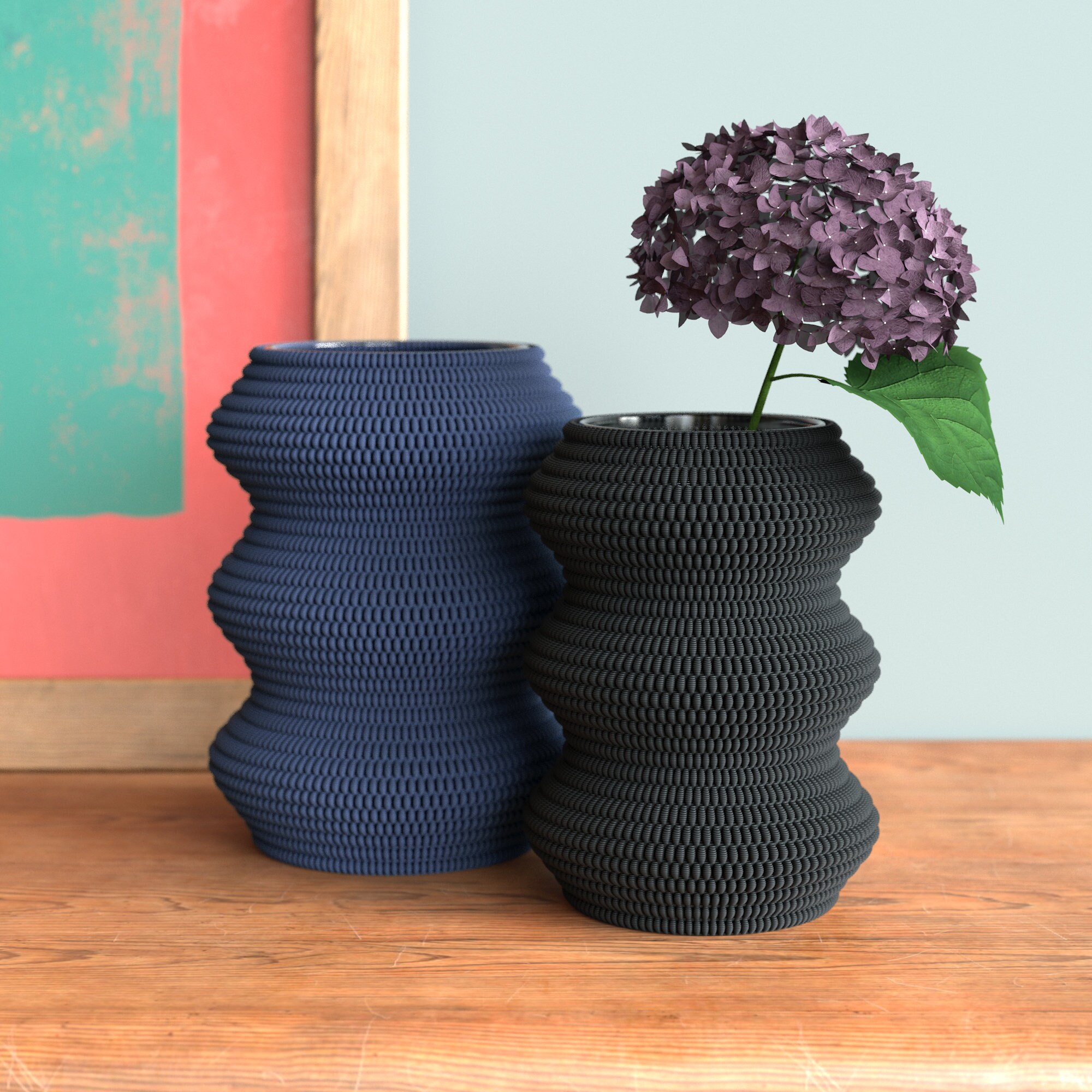 3d Printed Vase Knit Pattern Architect-designed Vase - Etsy