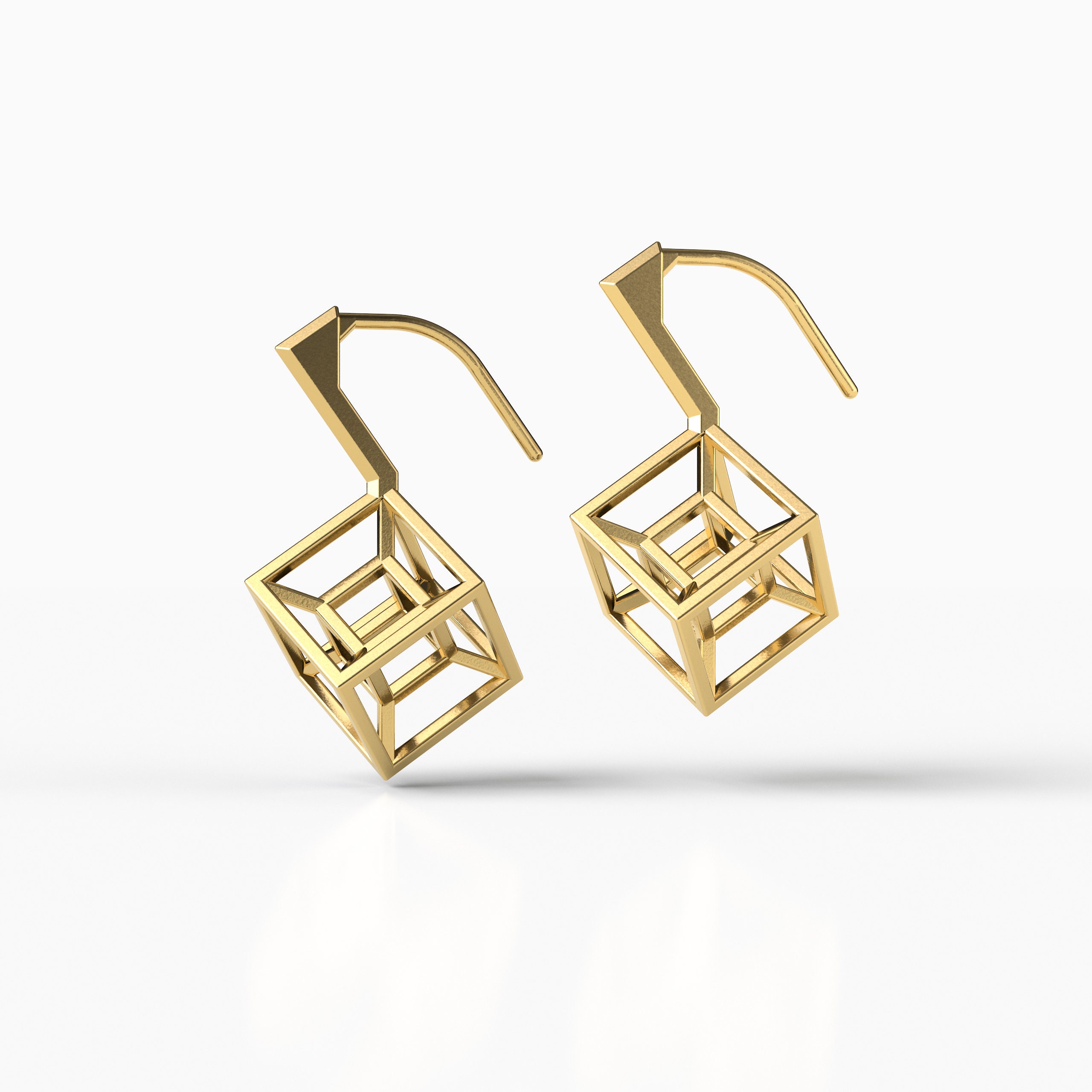 Tesseract Earring Hypercube 3d Printed Jewelry Lattice - Etsy Australia