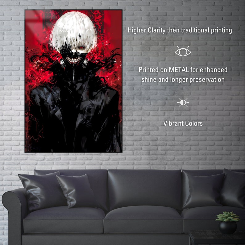 Kaneki Ken Metal Prints Anime Fan Art Anime Gift Tokyo Ghoul - Etsy