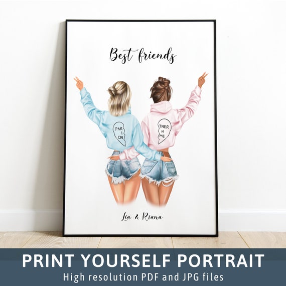 Best Friend Gift Friendship Print Bestie Gifts Personalized - Etsy