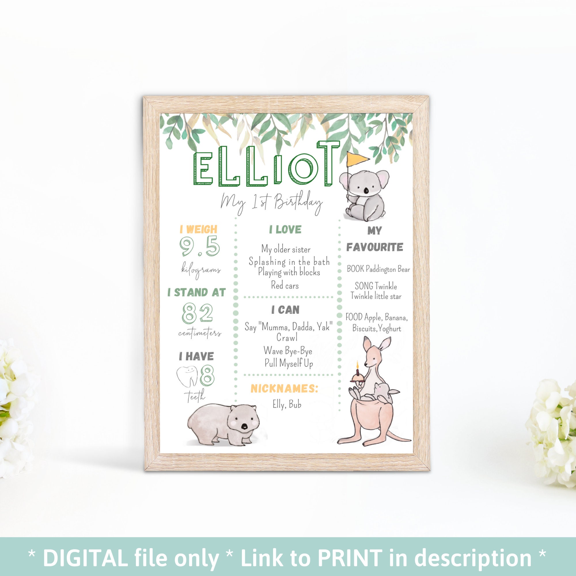 Australian Animals Personalized Printable Birthday Party Decorations ...