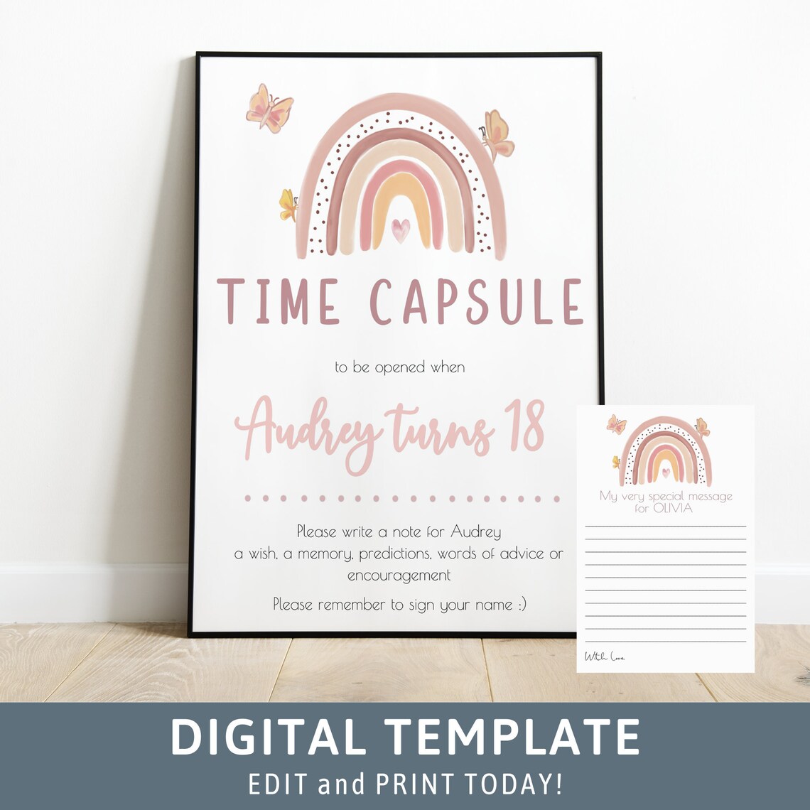 Pastel Rainbow Time Capsule Baby Girl First Birthday Rainbow Birthday ...