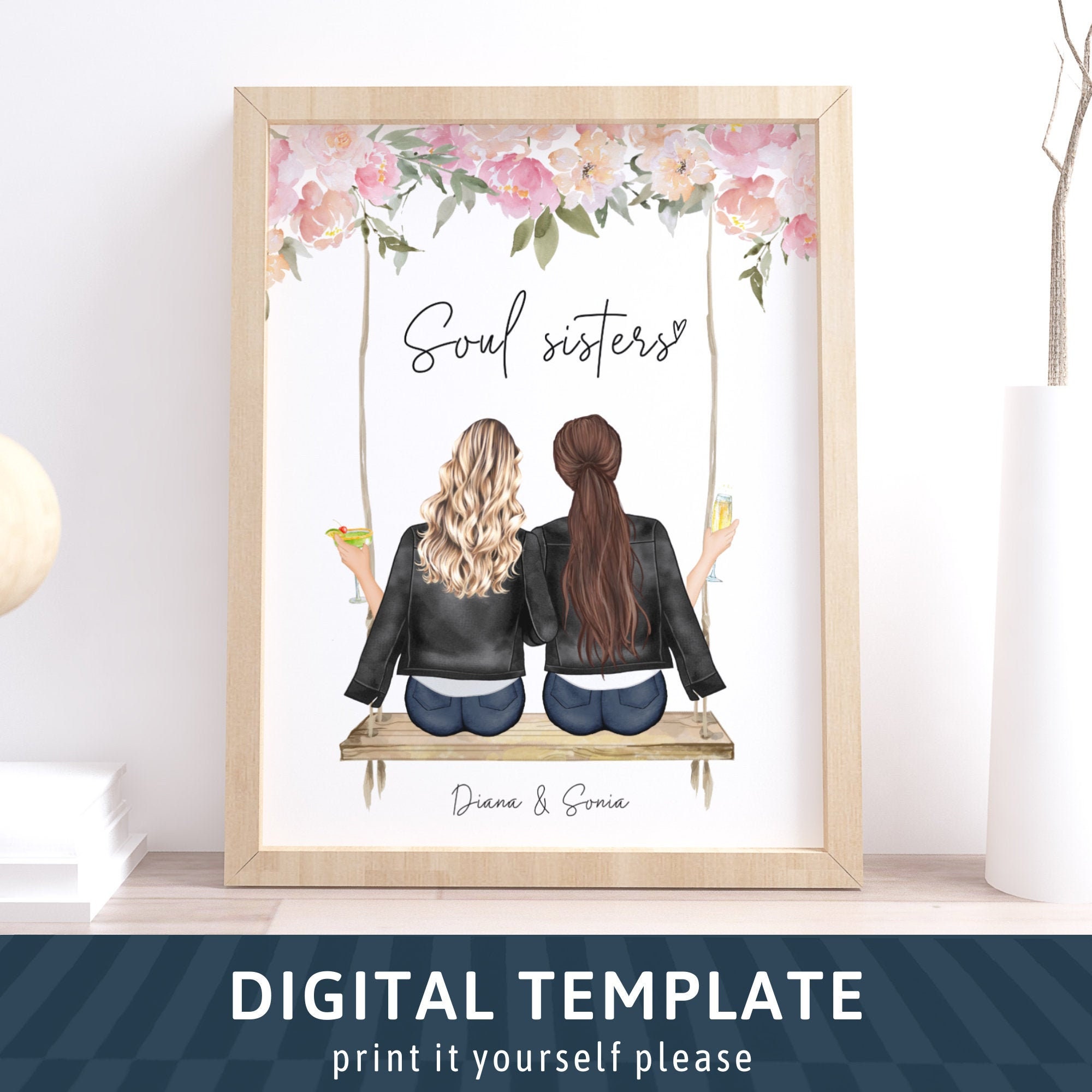 Best Friends Gift Personalized Best Friend Print Custom Friends Gift ...