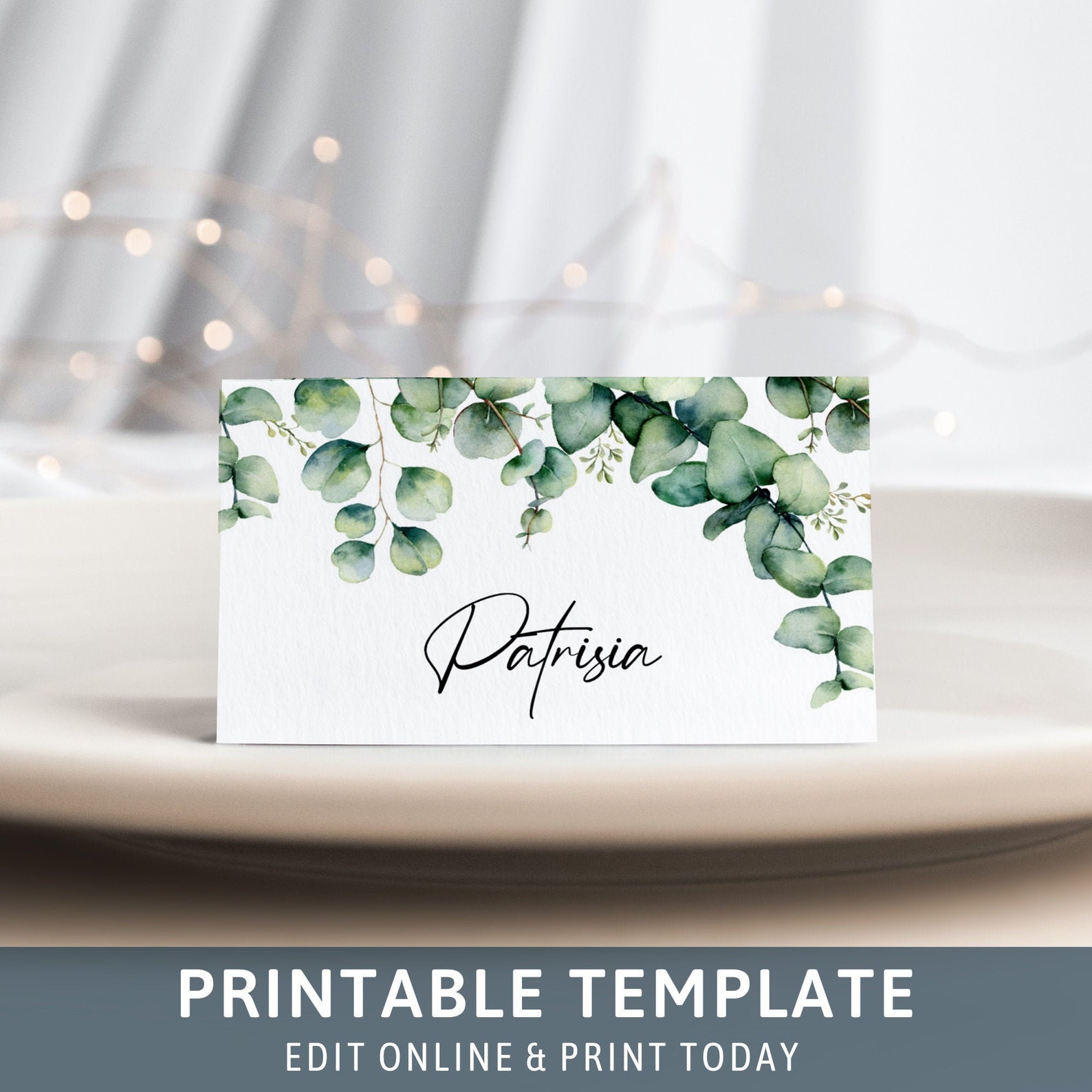 Eucalyptus Place Cards Floral Place Cards Leafy Place Cards - Etsy ...
