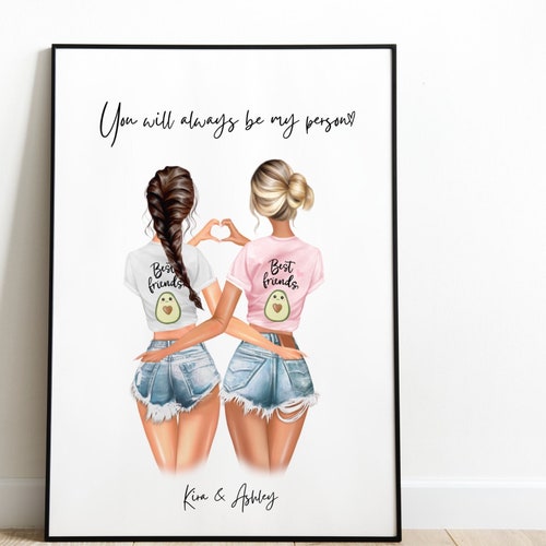 Best Friend Gift Friendship Print Bestie Gifts Personalized - Etsy ...