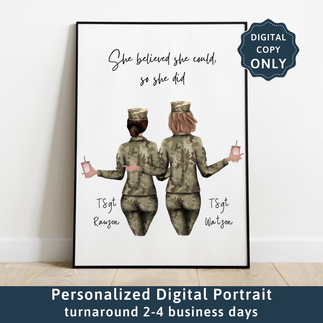 Army Girls Gift Best Friend Gift Military Christmas Friendship Print ...