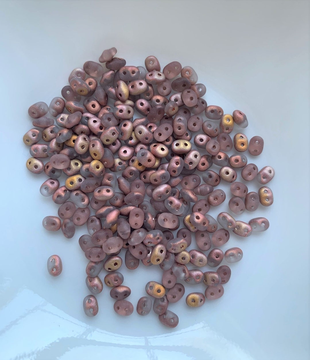 100 Pcs Superduo Beads, Crystal Capri Gold Matte, 2.5x5mm, Czech ...