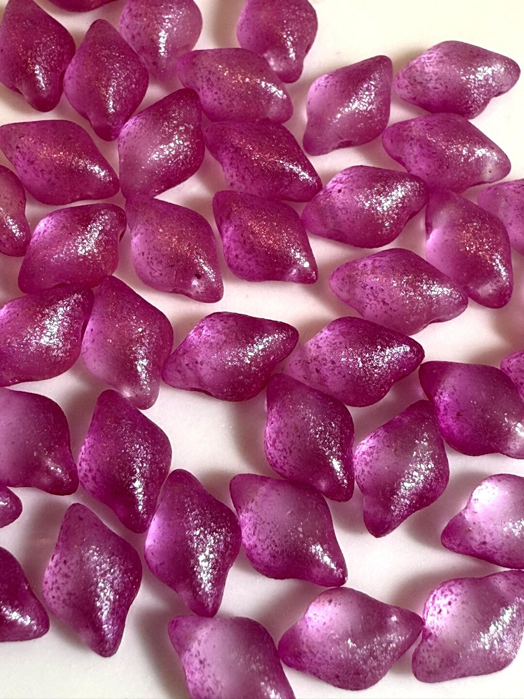 NEW LOW PRICE! Gemduo Beads - Frozen Matte Hot Pink, 2 Hole, Diamond ...
