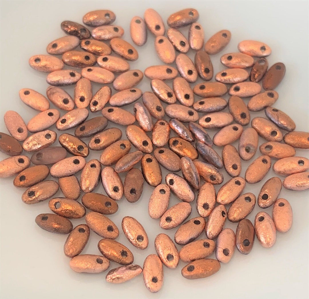 100 Pcs Rizo Beads, Etched Crystal Capri Gold Full, 2.5x6mm, 1 Hole ...