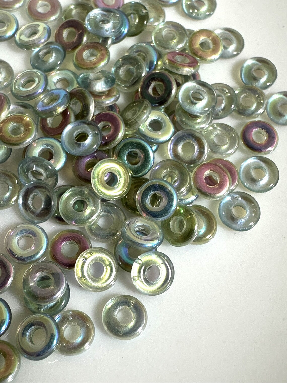 O Beads Crystal Green Rainbow, 5g, 1 Hole, 1x4mm, Seed Beads - Etsy
