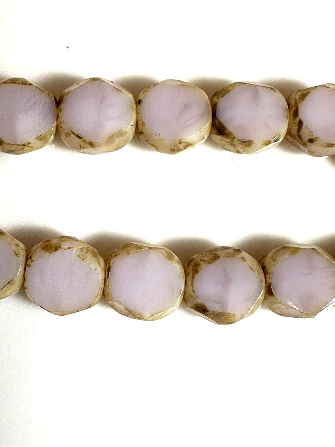 Beveled Coin Persian Rose, Fire Polished Glass Czech Beads, 1 Hole, 6mm ...